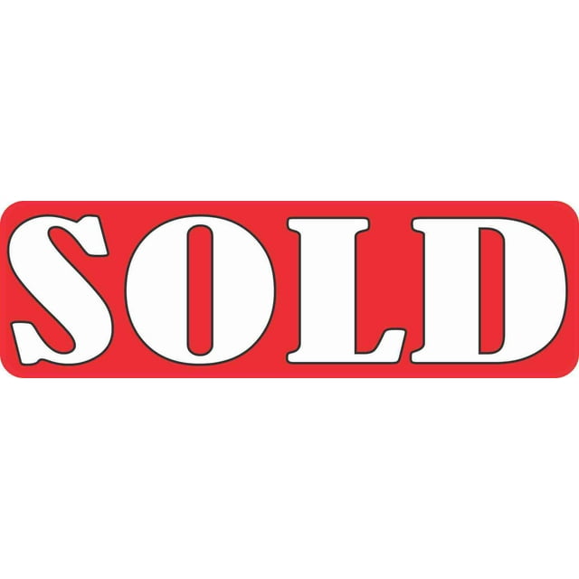 10in x 3in Red Sold Sticker Vinyl Real Estate Sale Sign Decal Stickers ...