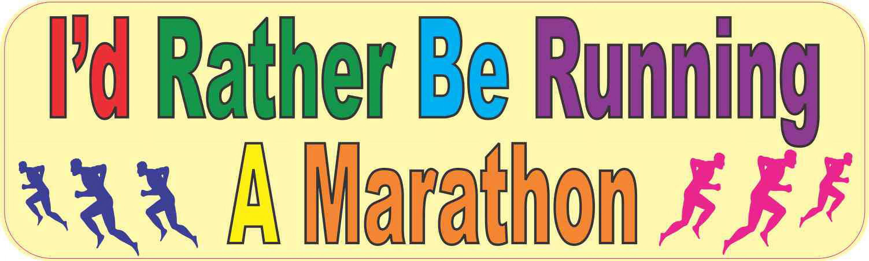 10in x 3in Running a Marathon Bumper Sticker Window Decal Stickers ...