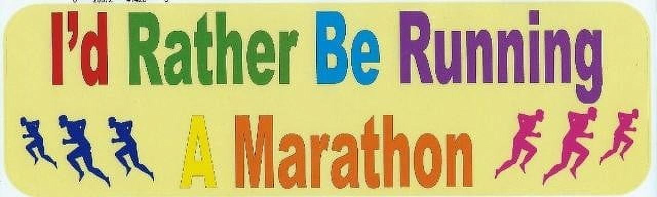 10in x 3in Running a Marathon Bumper magnet magnetic magnets Vinyl Car ...