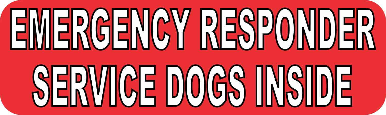 10in x 3in Service Dogs Inside Sticker Vinyl Emergency Sign Decal ...