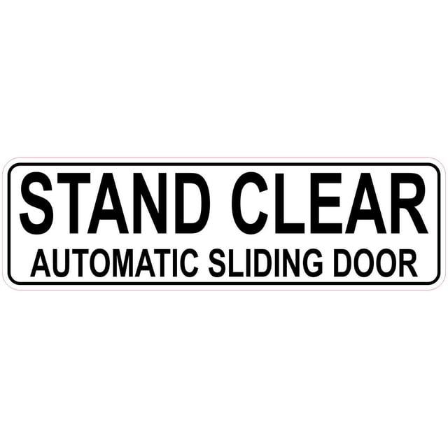 10in x 3in Stand Clear Automatic Sliding Door Sticker - Walmart.com