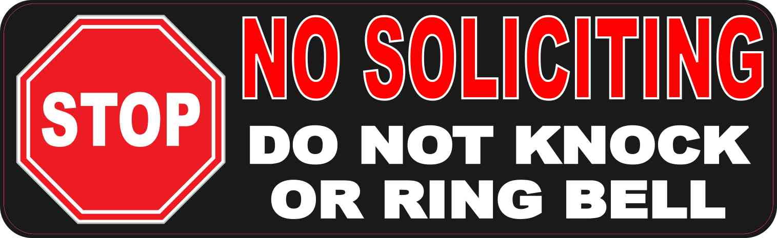 10in x 3in Stop Sign No Soliciting Magnet Magnetic Business Magnets ...