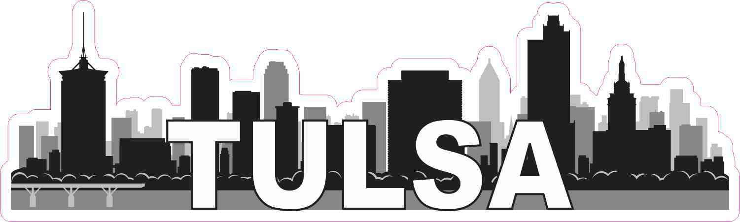10in x 3in Tulsa Skyline Sticker Vinyl Car Window Travel Bumper ...