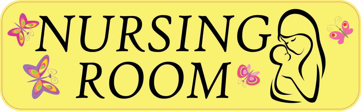 10in x 3in Yellow Nursing Room Sticker Vinyl Mother Nursery Door Sign ...