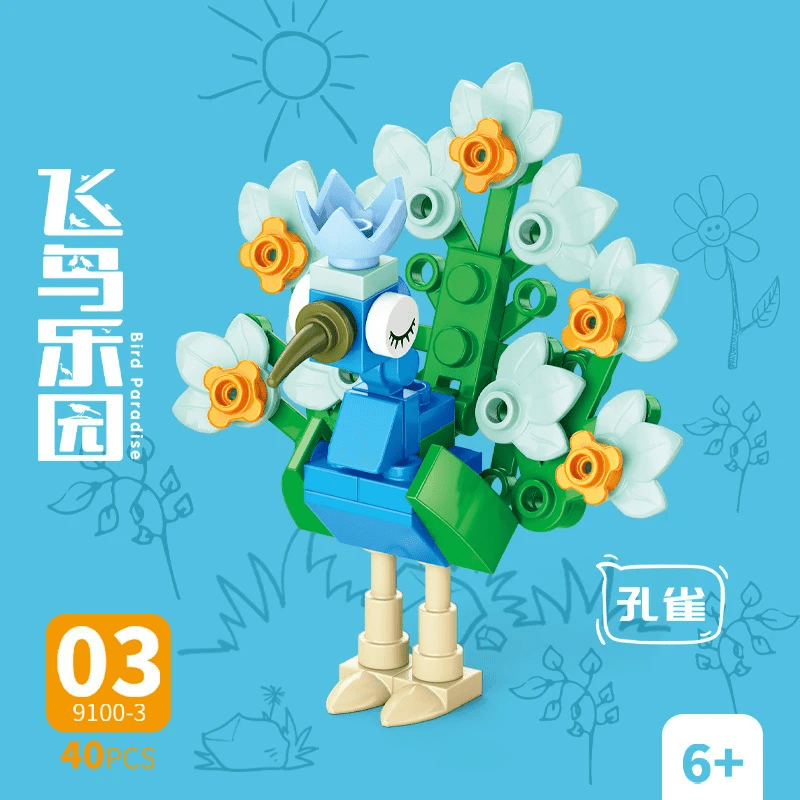 10in1 Cute Animals Bird Paradise Crow Parrot Peacock Eagle Flamingo ...