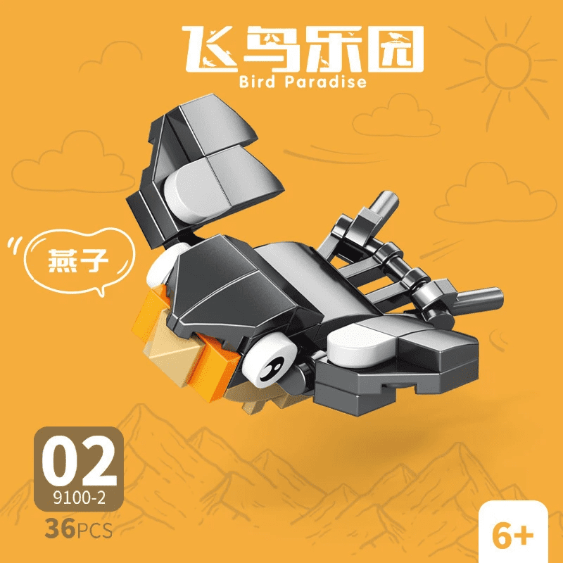 10in1 Cute Animals Bird Paradise Crow Parrot Peacock Eagle Flamingo ...