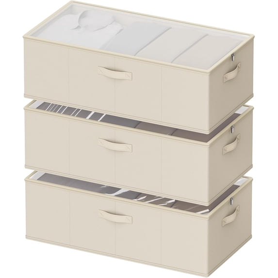 10inch 3 Pack Under Bed Storage Containers, 10 Inch Tall Underbed ...