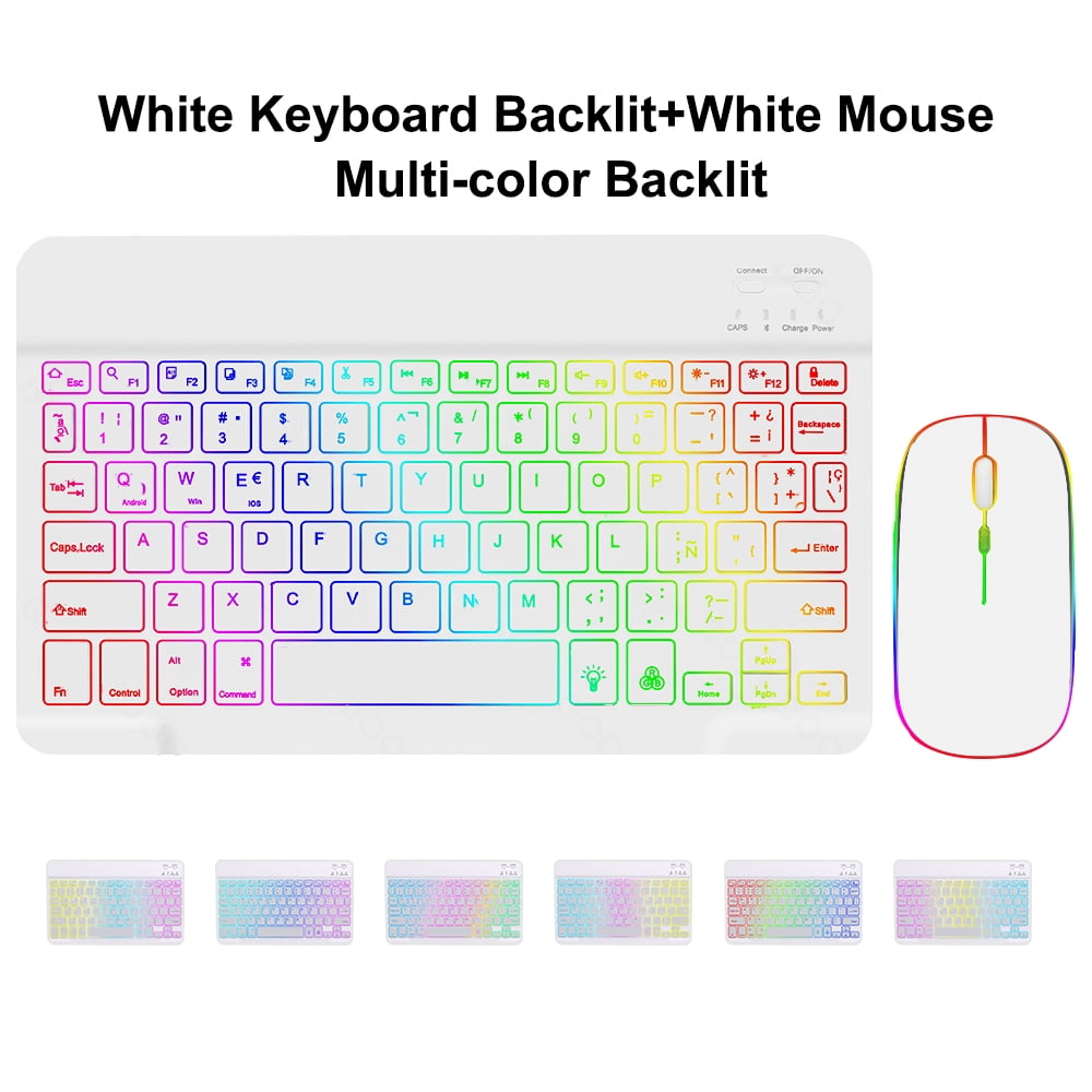 10inch Backlight Bluetooth Keyboard Mouse for IOS Android Windows ...