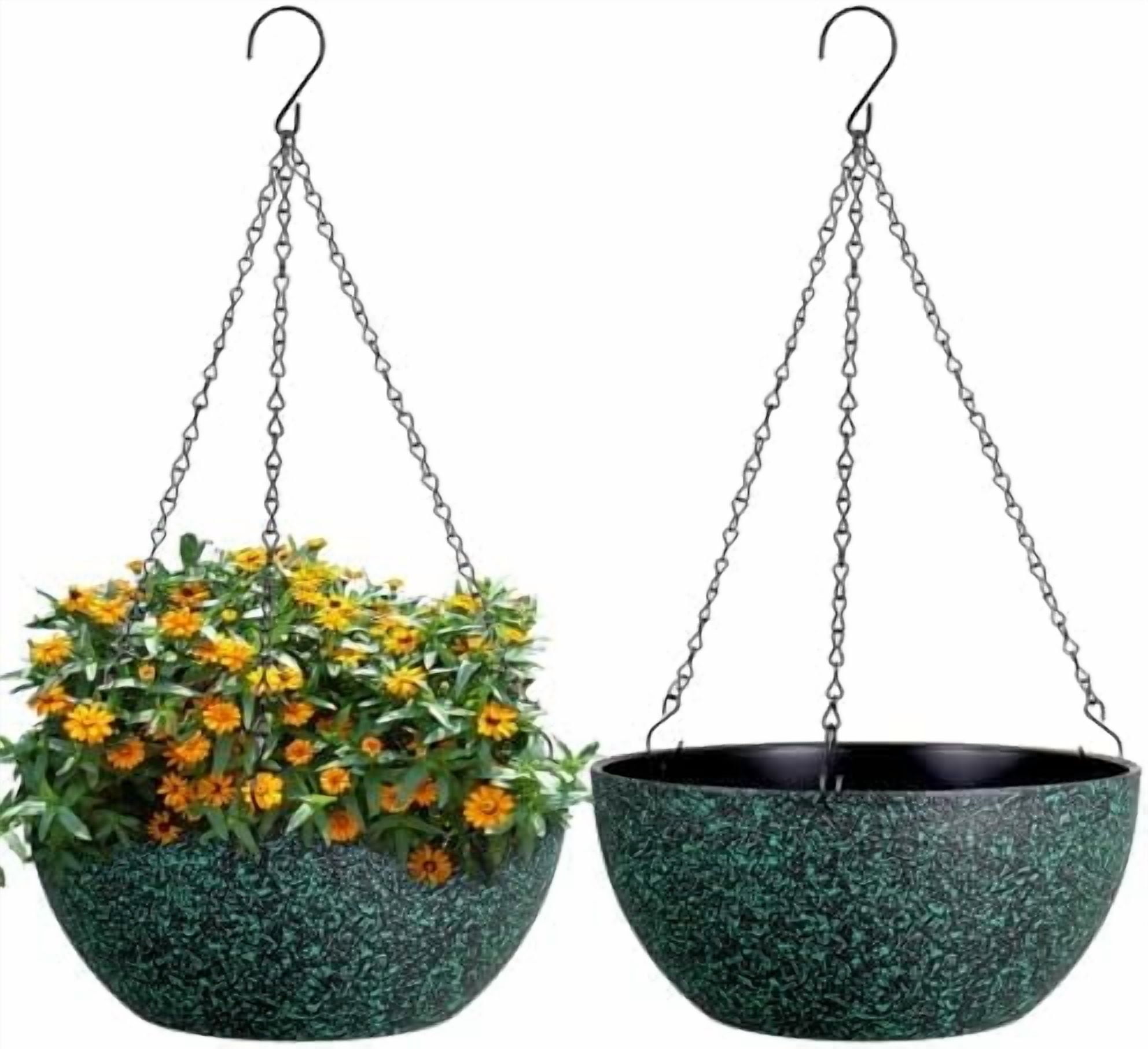 10inch Hanging Planters for Outdoor Indoor Plants with Drainage Holes ...