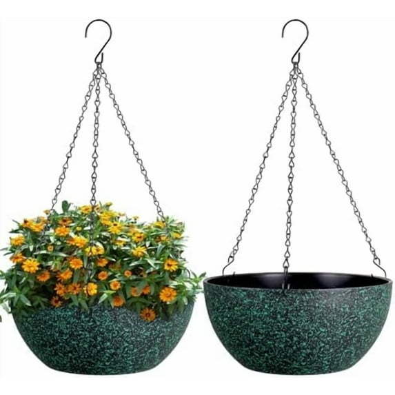 10inch Hanging Planters for Outdoor Indoor Plants with Drainage Holes ...