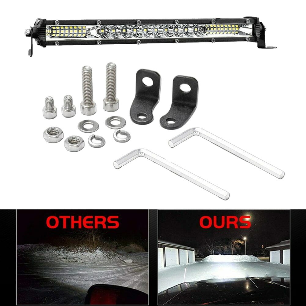 10inch LED Light Bar Slim Spot Flood Work SUV Boat Offroad Driving ATV ...