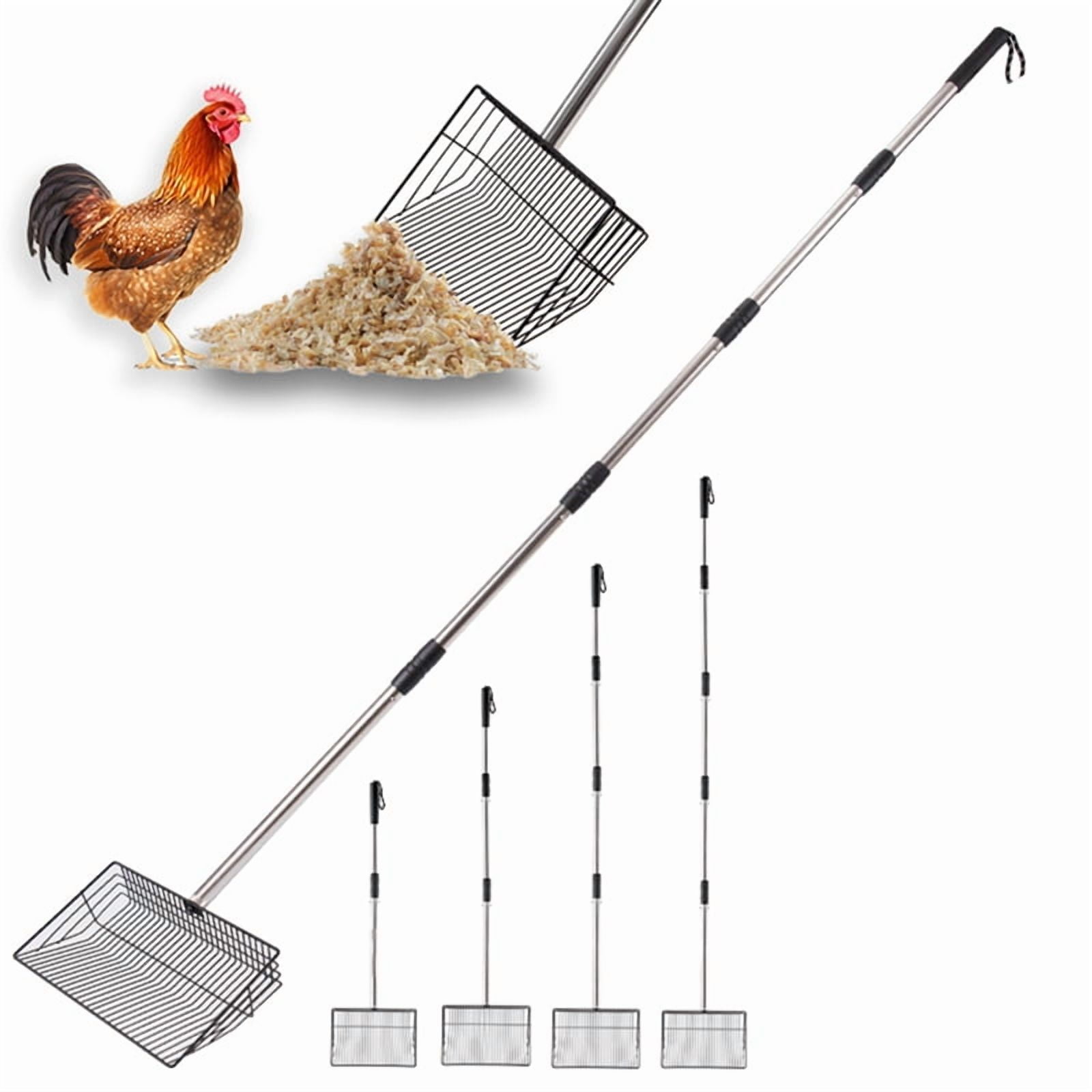10inch Large Chicken Poop Scooper, 24 to 68in Long Chicken Coop Litter ...