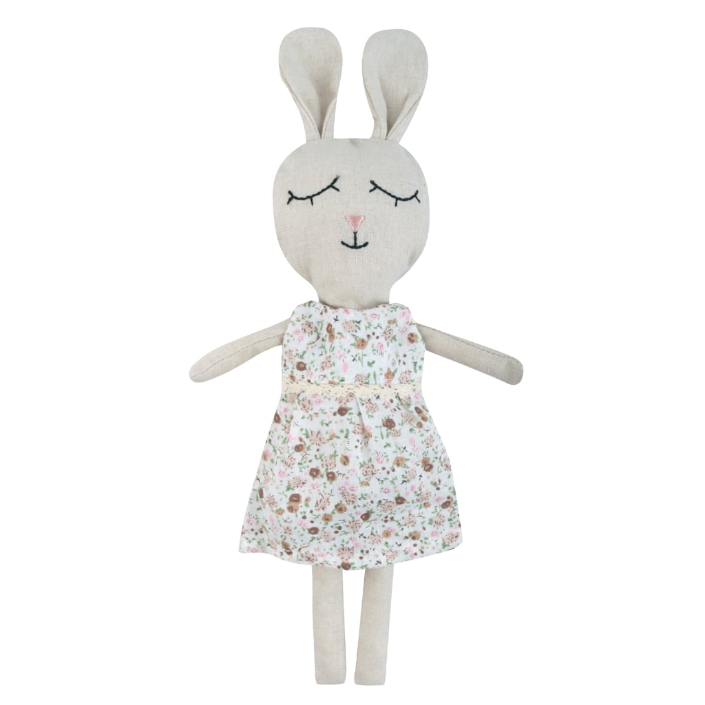 10inch Lovely Stuffed Rabbit Toy Floral Dress Clothes Dress Girls DIY ...
