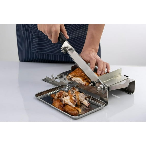 10inch Manual Meat Slicer - Heavy Duty Slicing Machine for Deli, Home ...