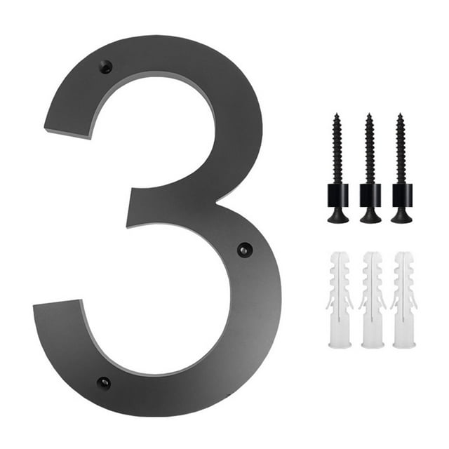 10inch Modern Floating House Numbers Large Black Shadow Home Address ...