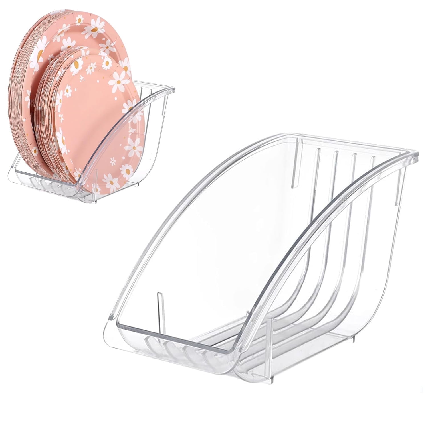 10inch Paper Plate Holder, NOGIS Clear Dinner Plate Holder, Plastic ...