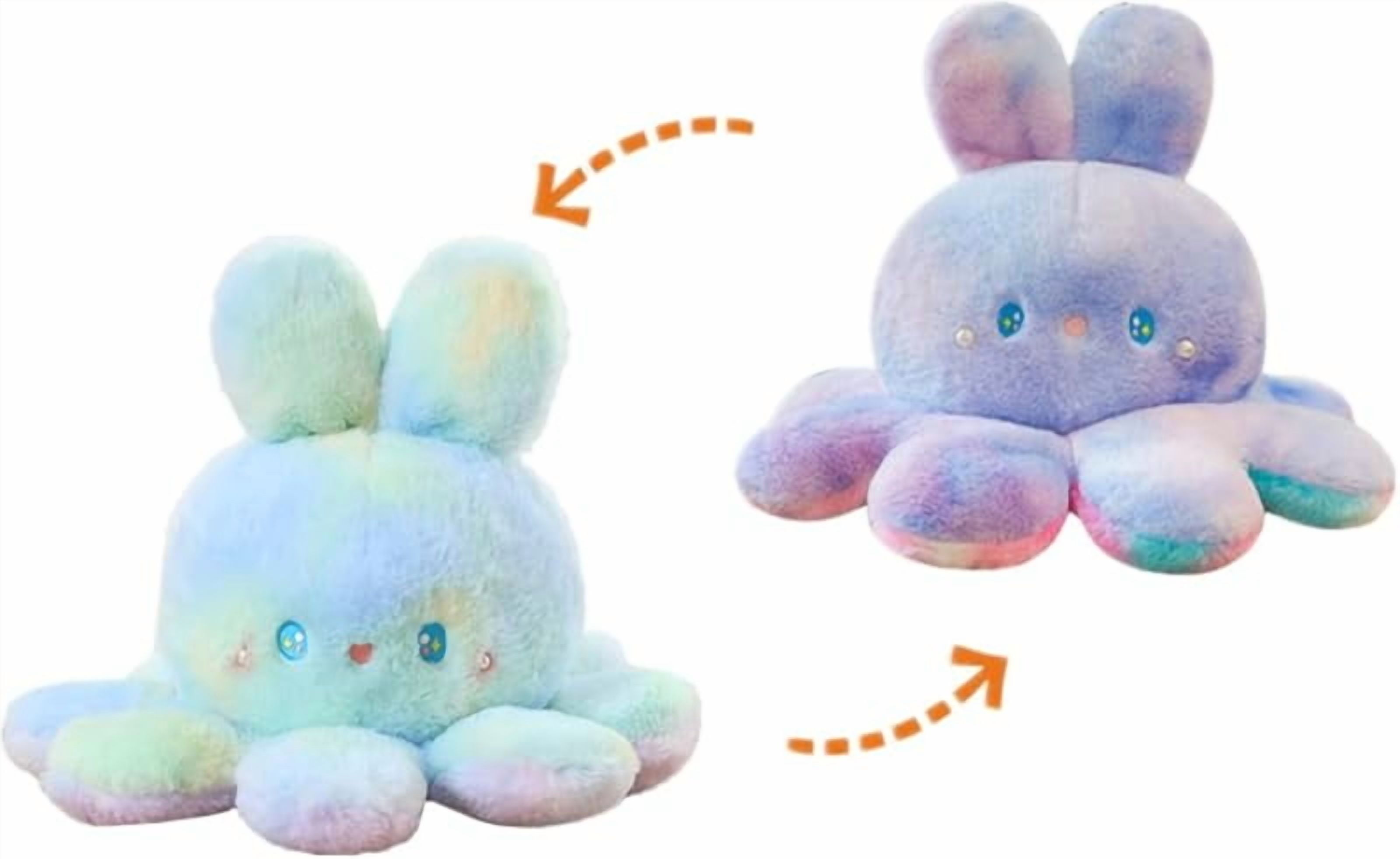 10inch Reversible Octopus Plush Bunny Stuffed Animal, Soft Cute Bunny ...