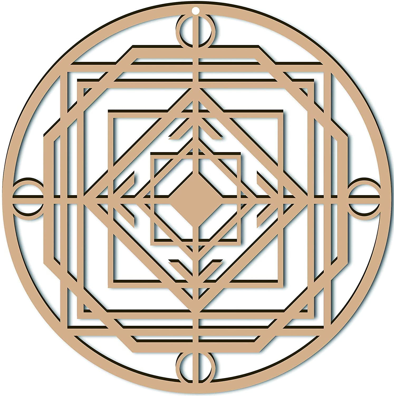 10inch Wall Decor Wooden Wall Art Crystal Grid Sacred Geometry Laser ...