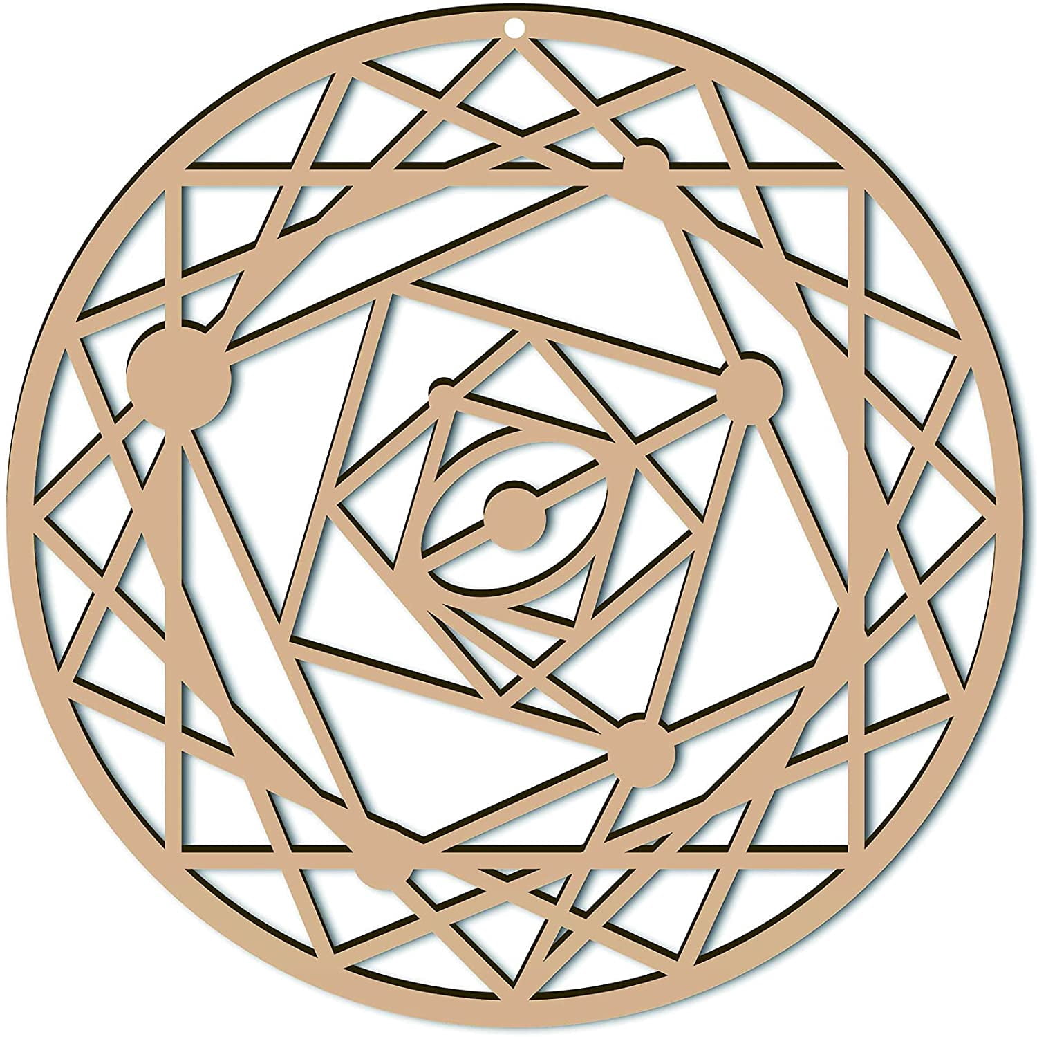 10inch Wall Decor Wooden Wall Art Crystal Grid Sacred Geometry Laser ...