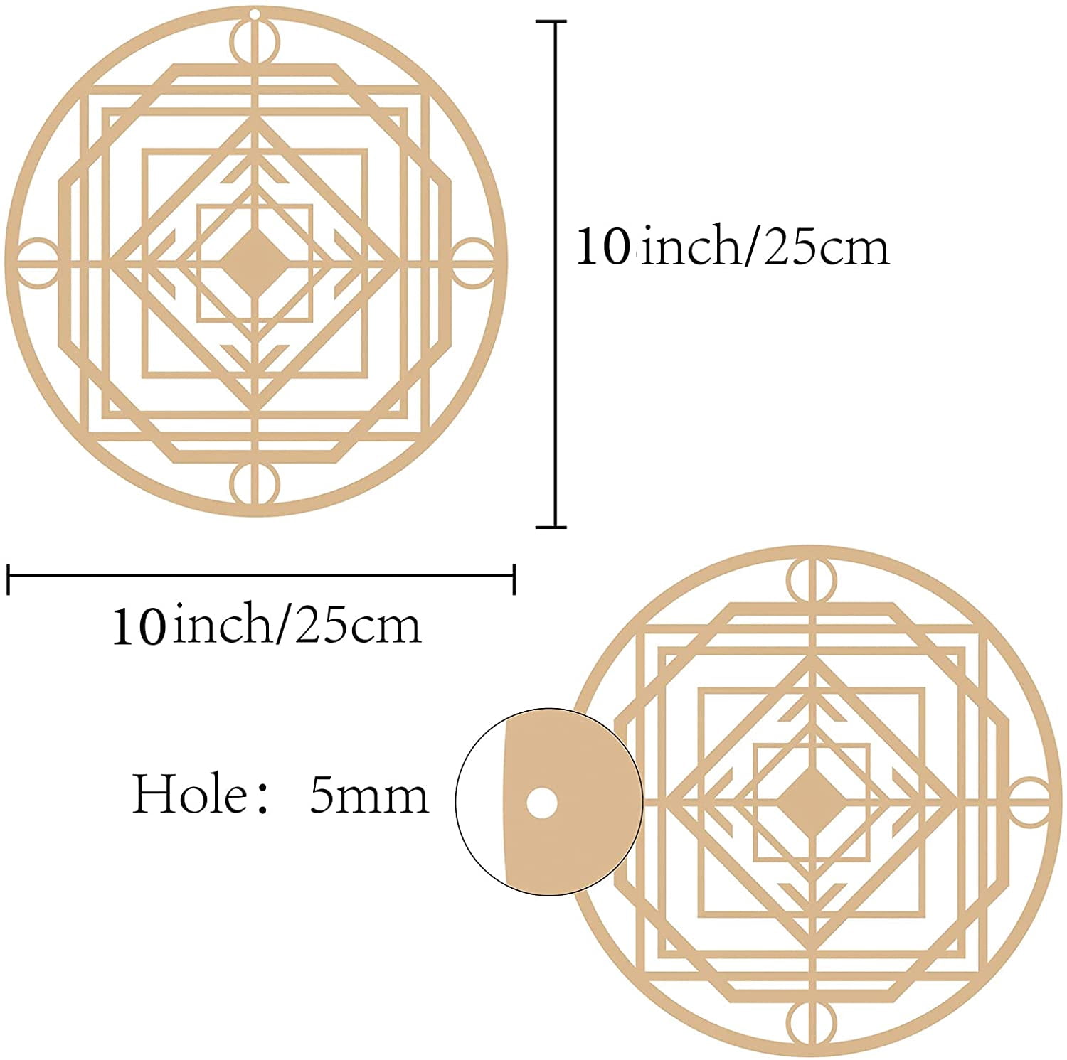 10inch Wall Decor Wooden Wall Art Grid Sacred Geometry Laser Cut Wall ...