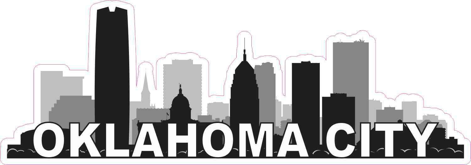 10inx3.5in Oklahoma City Skyline Sticker Vinyl Car Window Bumper ...