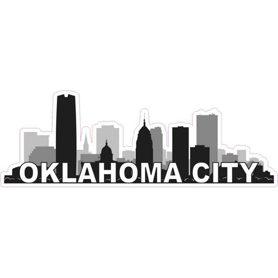 10inx3.5in Oklahoma City Skyline Sticker Vinyl Car Window Bumper ...