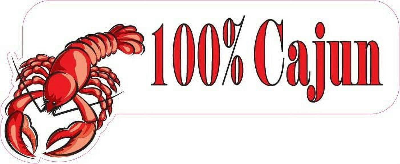 10inx4in 100% Cajun Crawfish Bumper Sticker Decal Vinyl Car Window ...