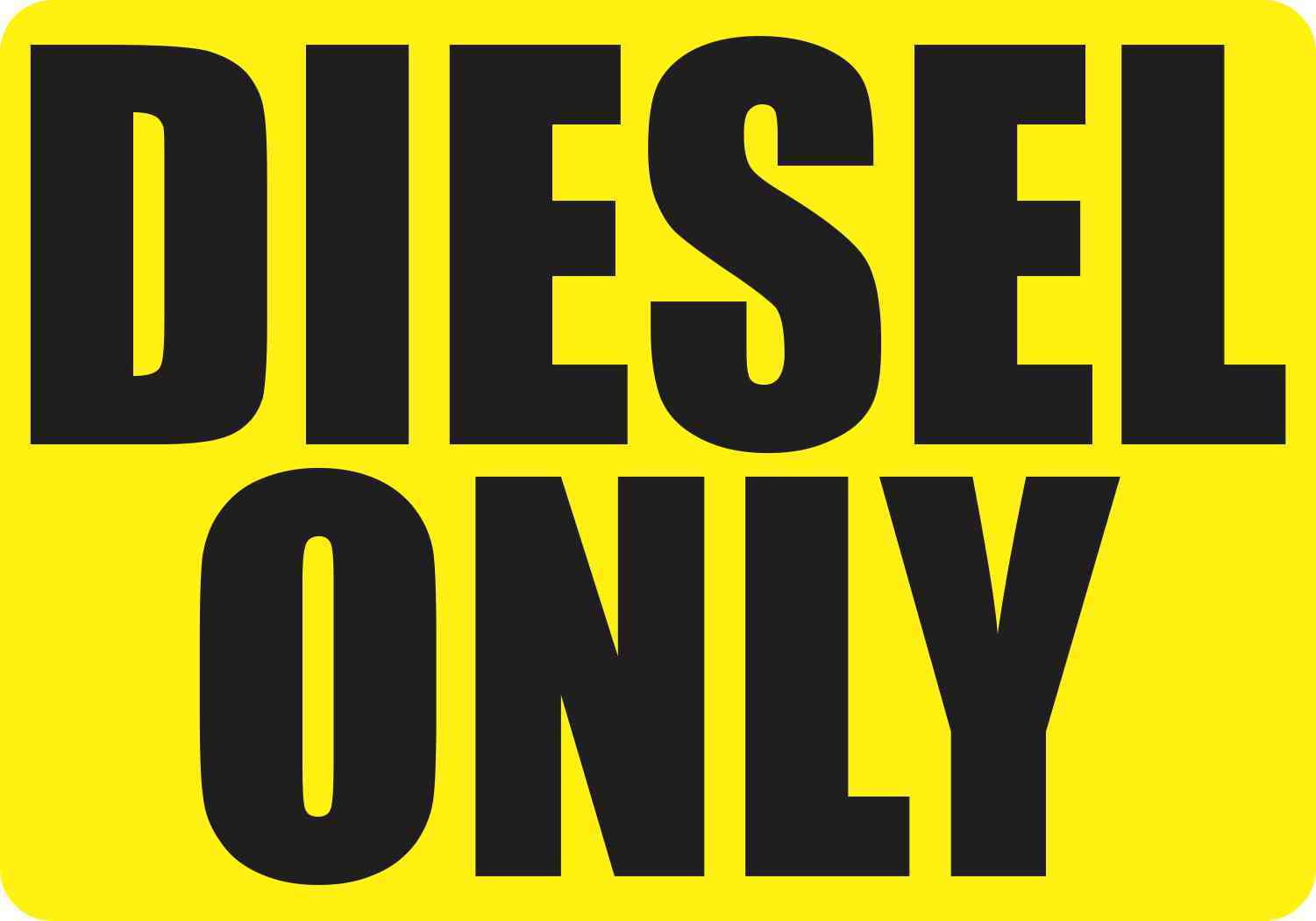 10inx7in Diesel Only Sticker Vinyl Truck Fuel Decal Business Vehicle ...