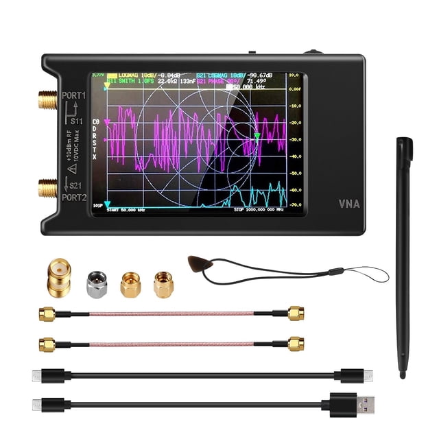 10k-1.5GHz NanoVNA-H4 4inch Vector Network Analyzer HF VHF UHF Antenna ...