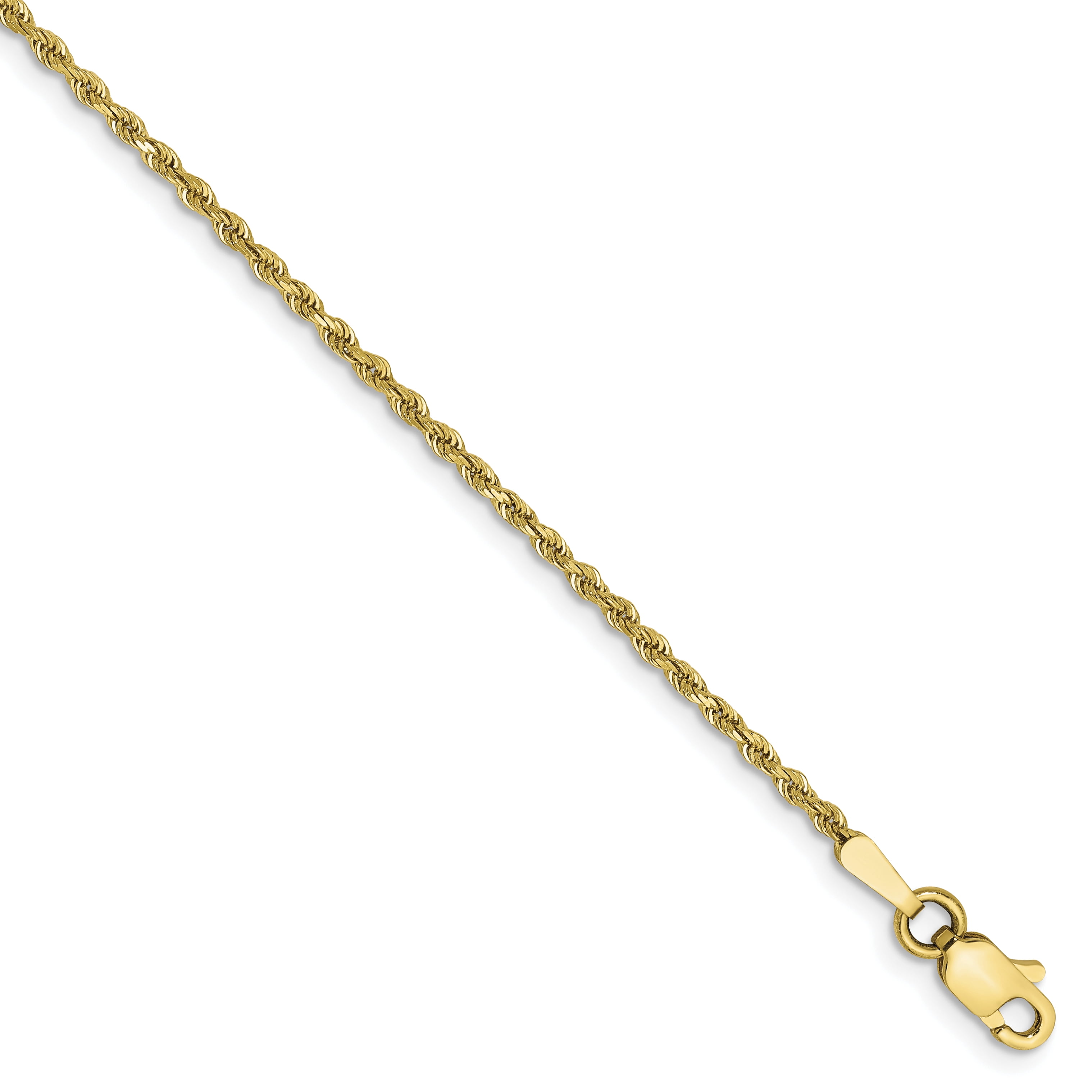 10k 1.5mm Handmade Diamond-cut Rope Chain - Walmart.com