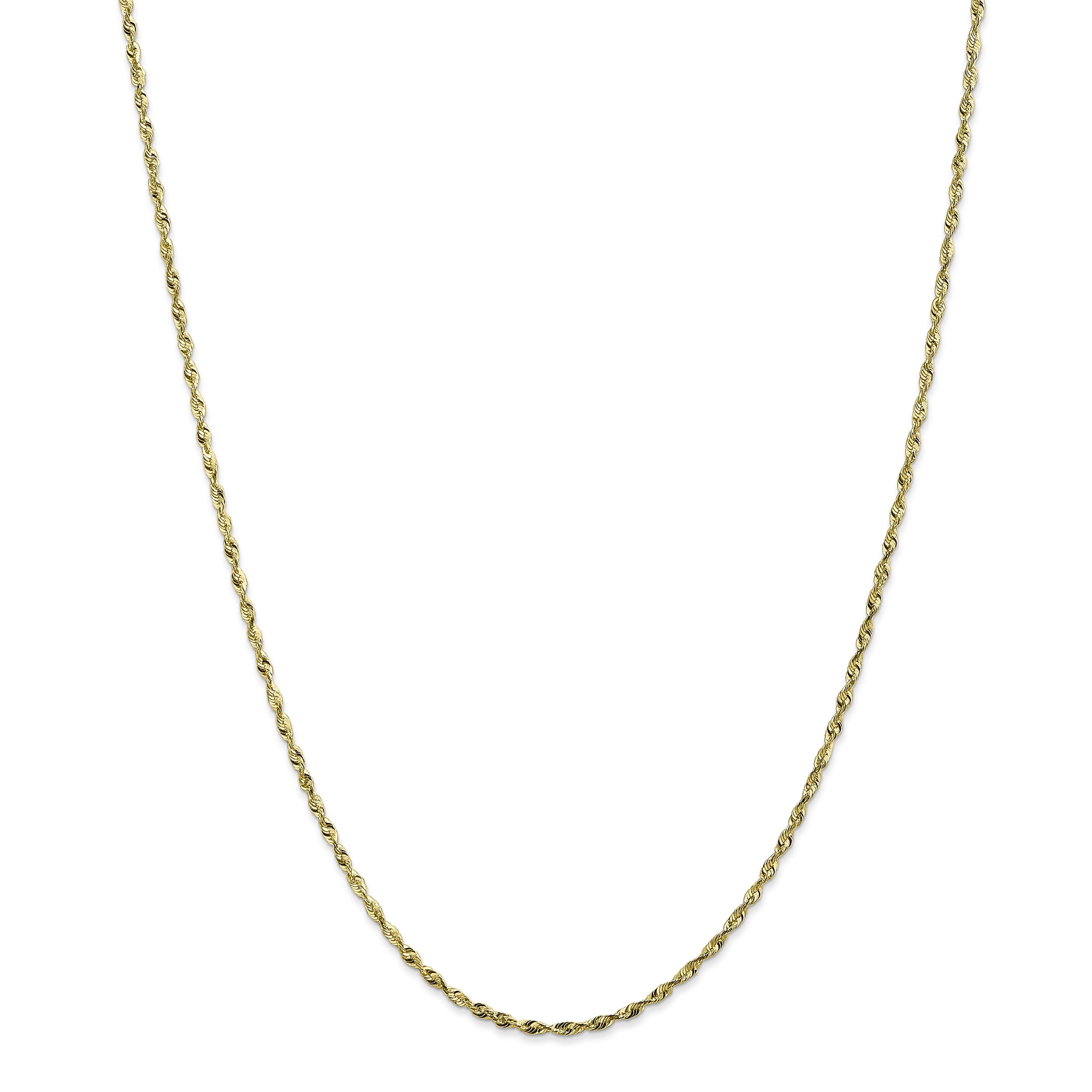 10k 1.8mm Diamond-Cut Extra-Lite Rope Chain - Walmart.com