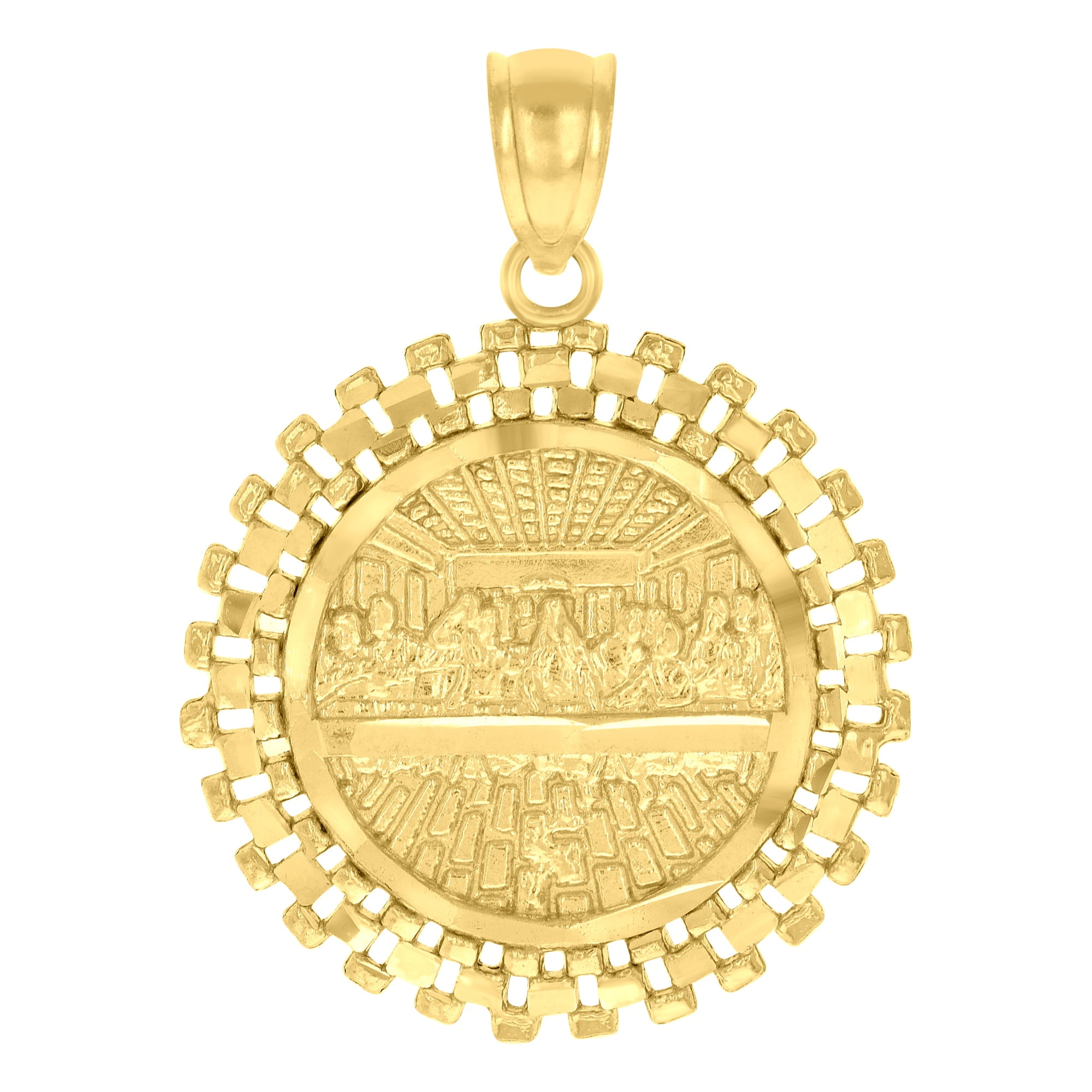 10k 10kt Yellow Gold Mens Last Supper Religious Charm Pendant for Men ...