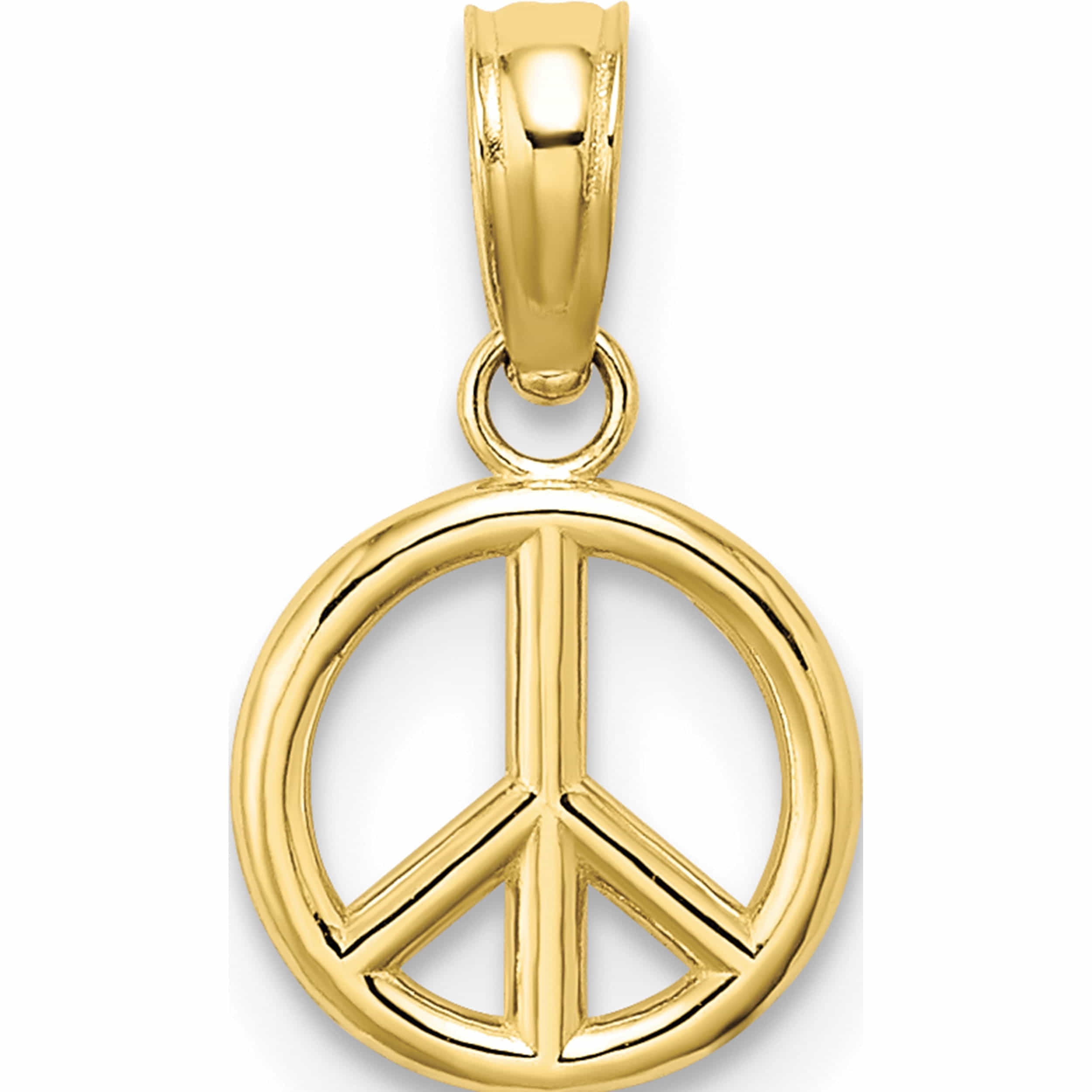 10k 3-D Peace Symbol Charm Yellow Gold Material Ethereal Inspired ...