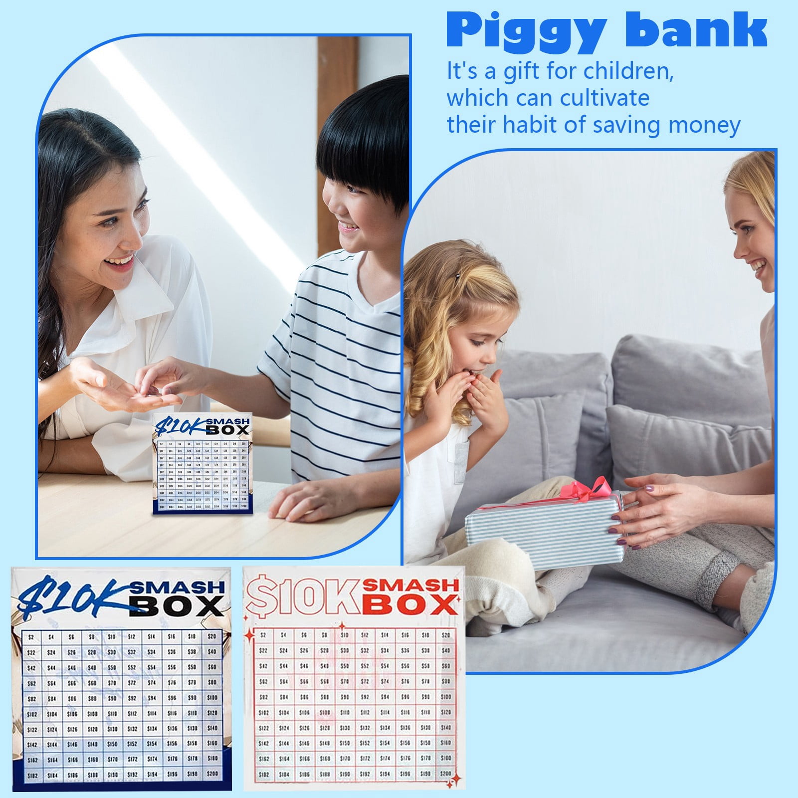 10k Cash Savings Box, Budget Planning Piggy Bank, Durable Acrylic ...