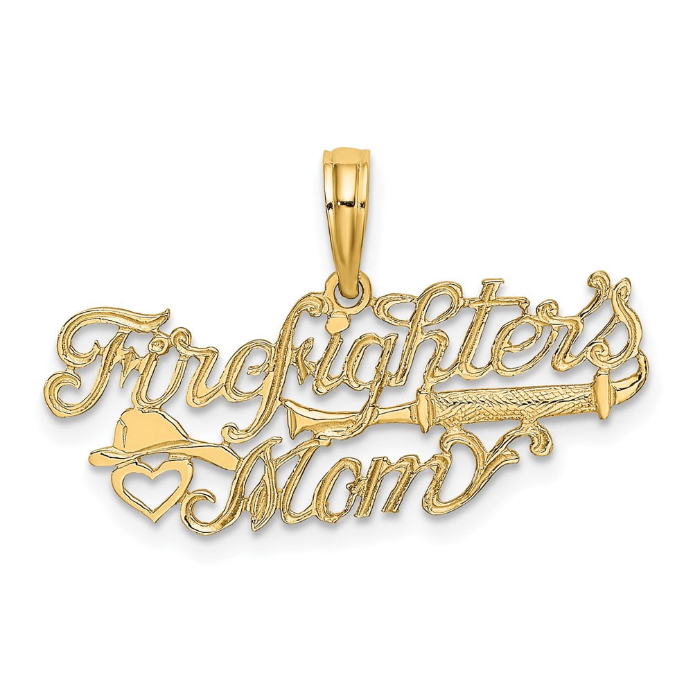 Finest Gold 10K Firefighters Mom Charm - Walmart.com