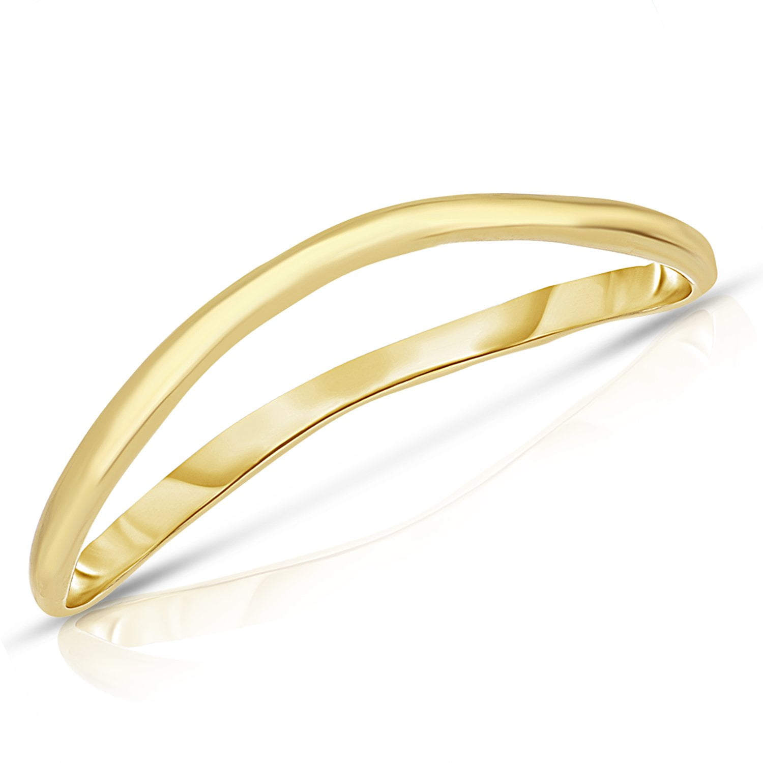 10k Fine Gold Comfort Fit Curved Wave Thumb Ring, Dainty Unique Shape ...