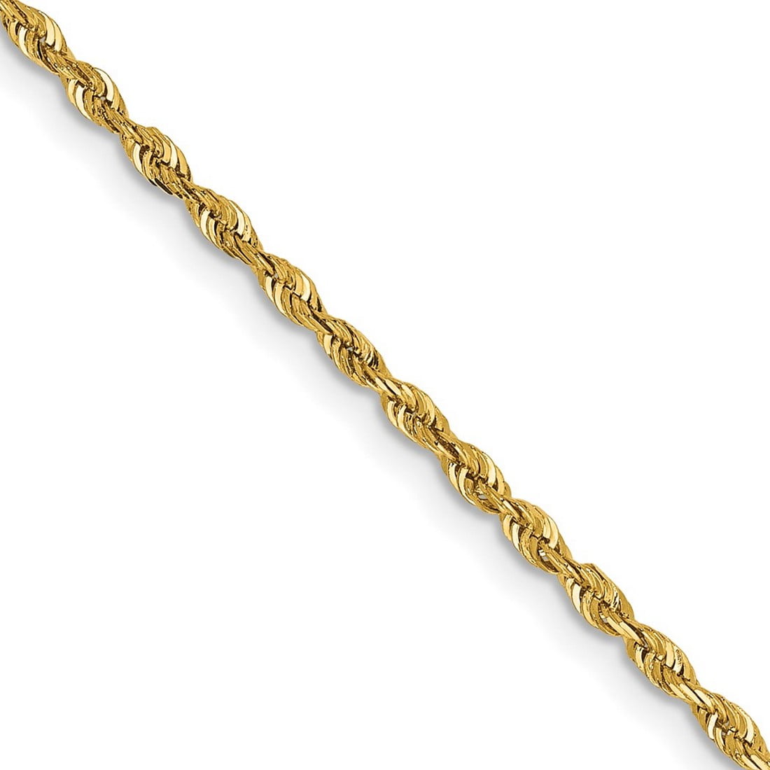 10k Gold 1.85mm Sparkle Cut Quadruple Rope Chain Necklace 20 Inch ...
