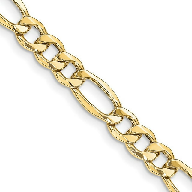 10k Gold 8.5mm Semi solid Figaro Chain Necklace 24 Inch - Chain ...