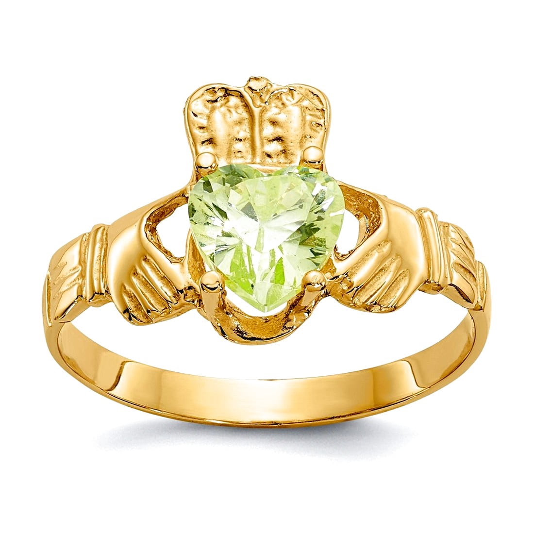 10k Solid Gold August Irish Claddagh Celtic Trinity Knot Ring Size 5.00 ...