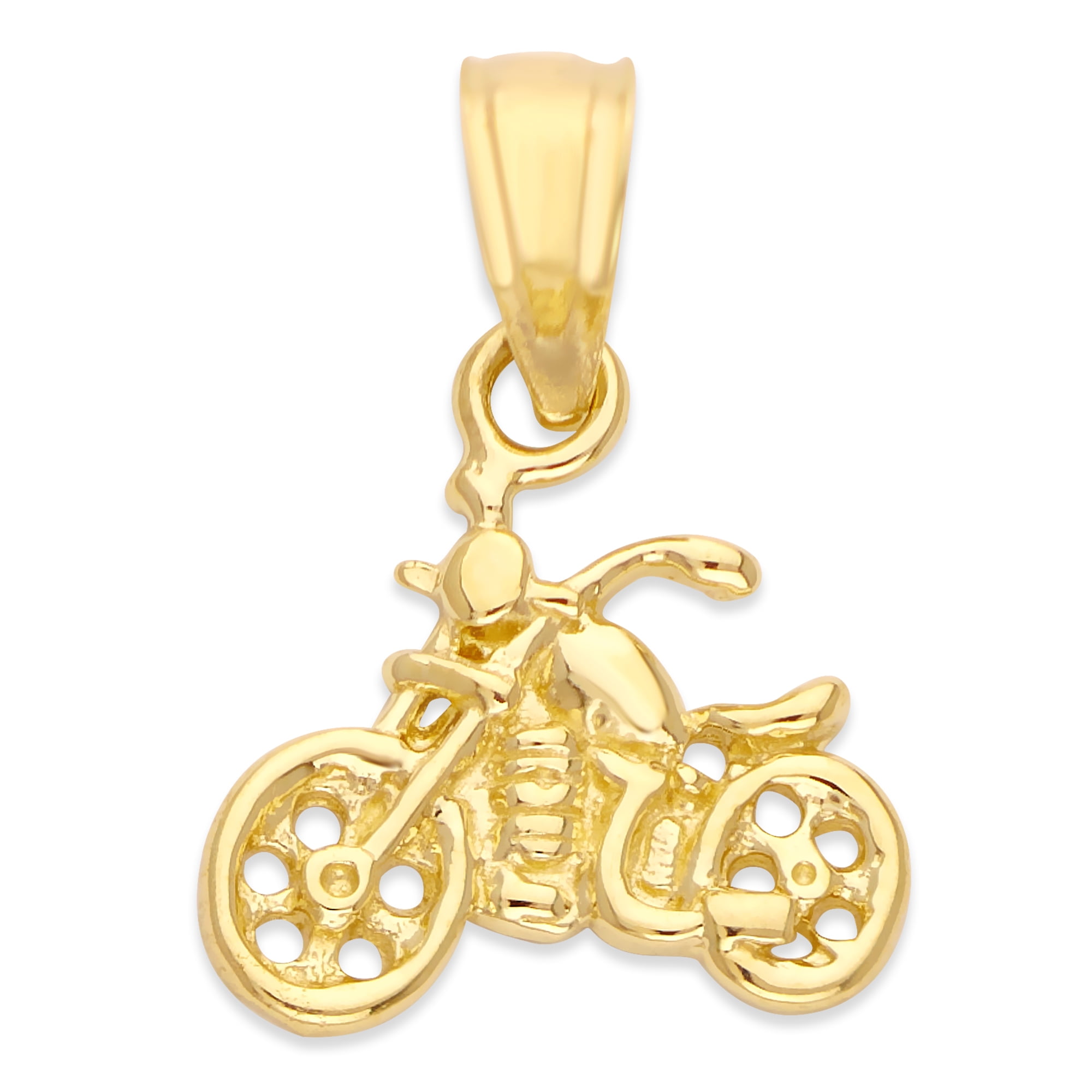 10k Gold Cruiser Motorcycle Pendant, Biker Jewelry, Motorcycle Jewelry ...