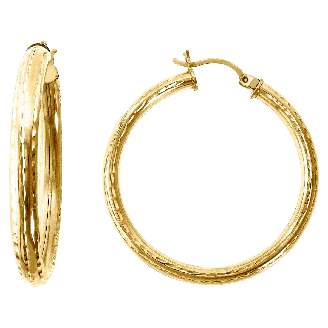 10k Gold Dc Womens 4mm X 38mm Hinged Hoops Hugs Earlobe Earrings Hoop ...