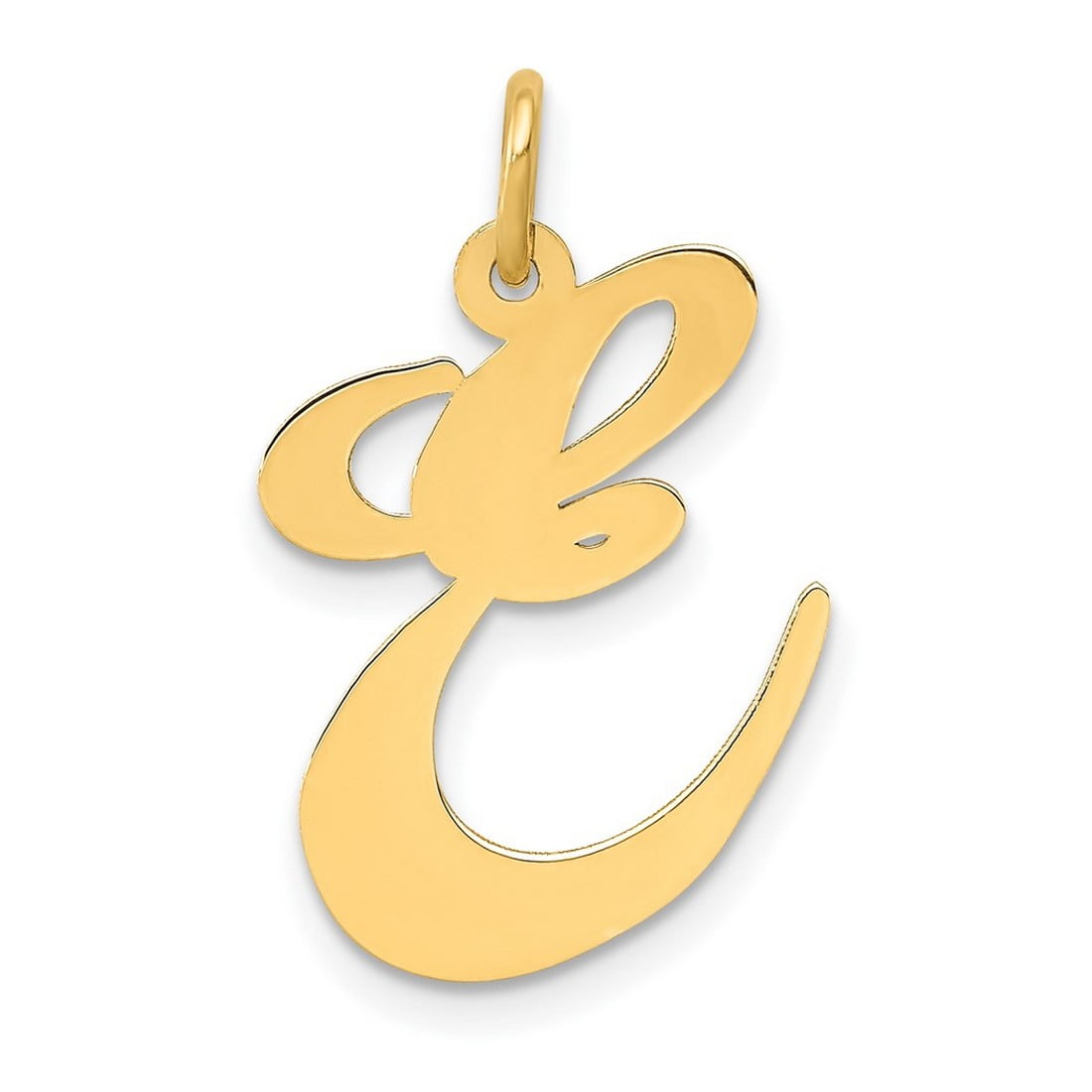 10k Gold Large Fancy Script Letter E Initial Charm - .5 Grams - Pendant ...