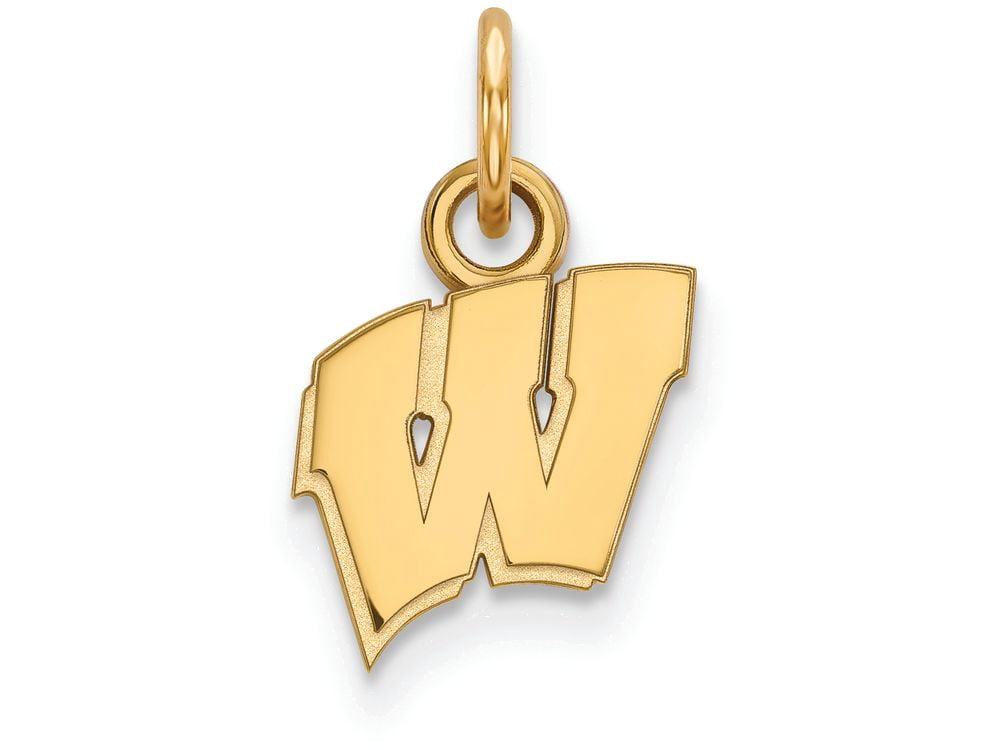 10k Gold LogoArt University of Wisconsin Letter W Extra Small Pendant ...