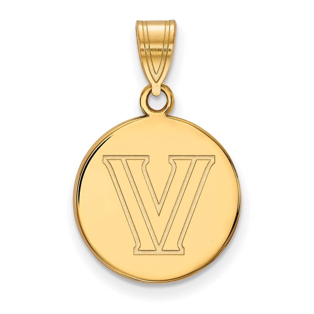 10k Gold LogoArt Villanova University Letter V Medium Disc Pendant ...