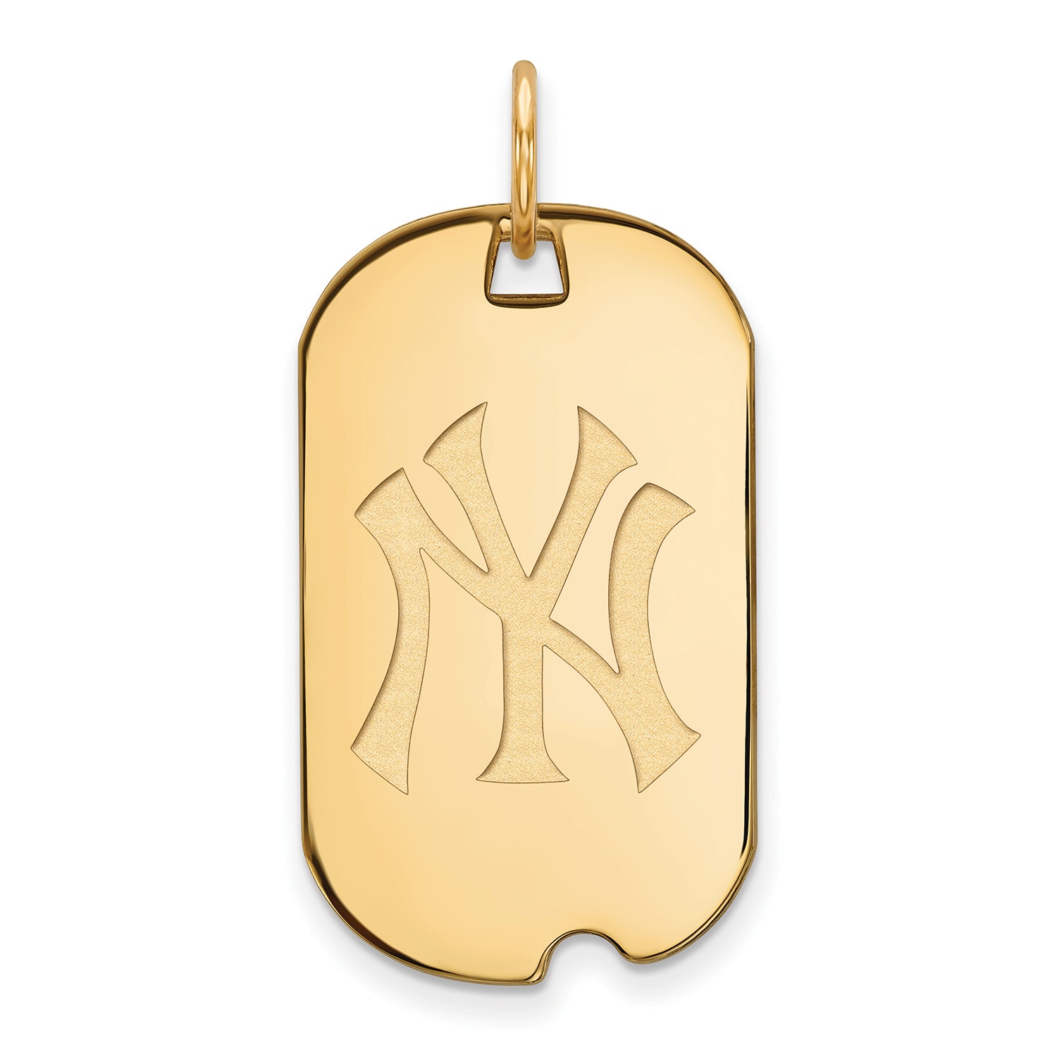 Women's New York Yankees 10k Yellow Gold Small Dog Tag Pendant ...