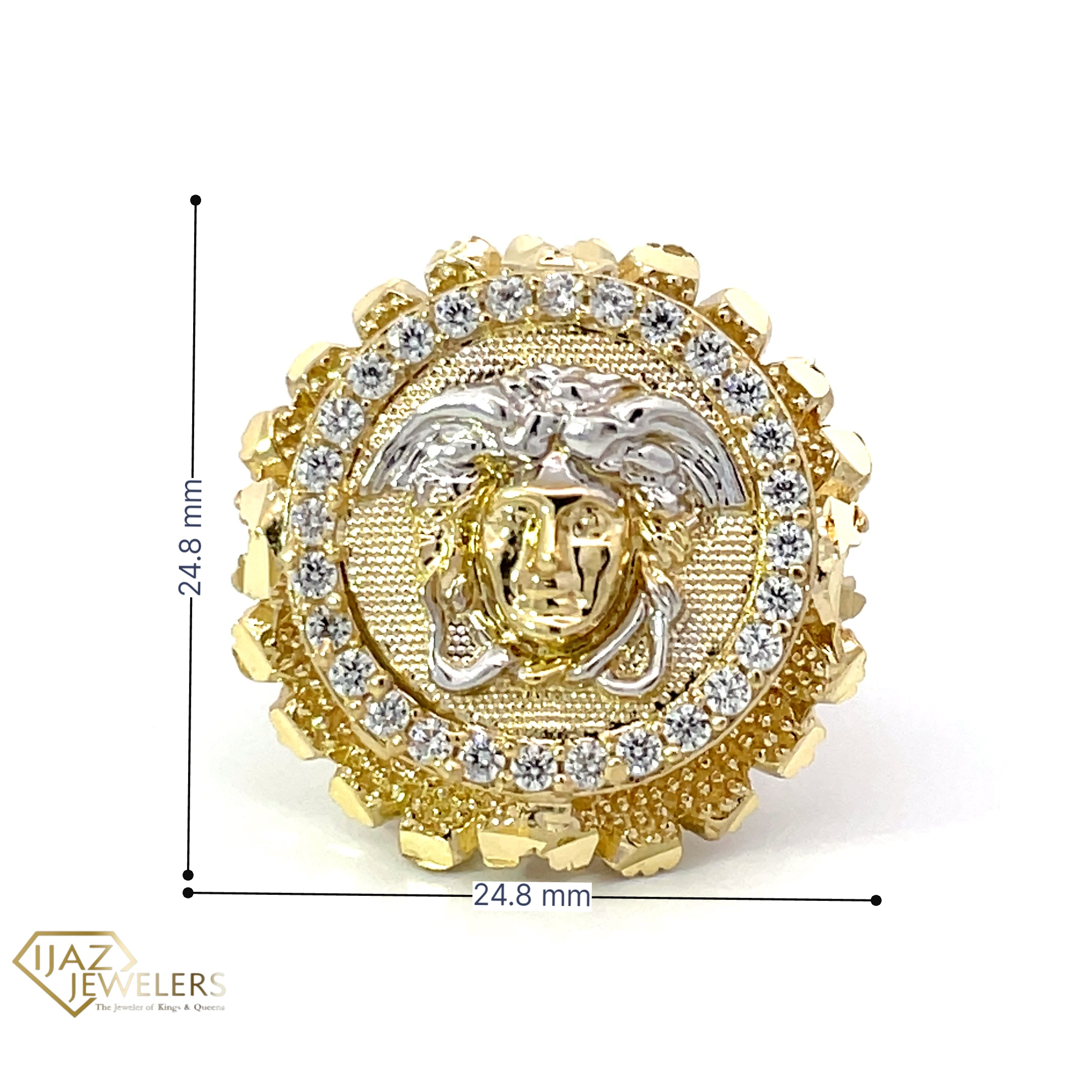 10k Gold Medusa Head Flower Border Ring - Walmart.com