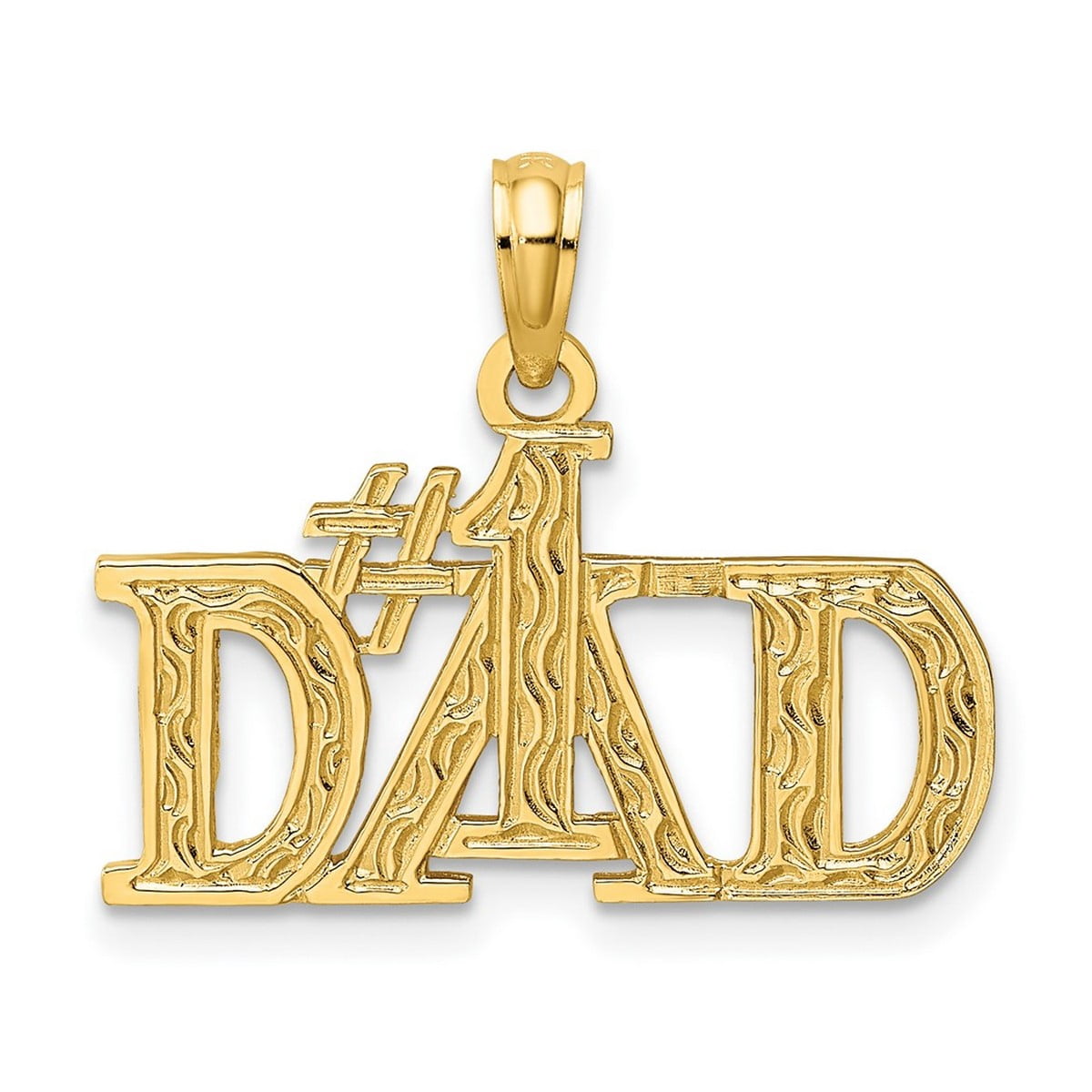 10k Gold Number 1 Dad Pendant Necklace 17.4x22.1mm Wide - 1.0 Grams ...