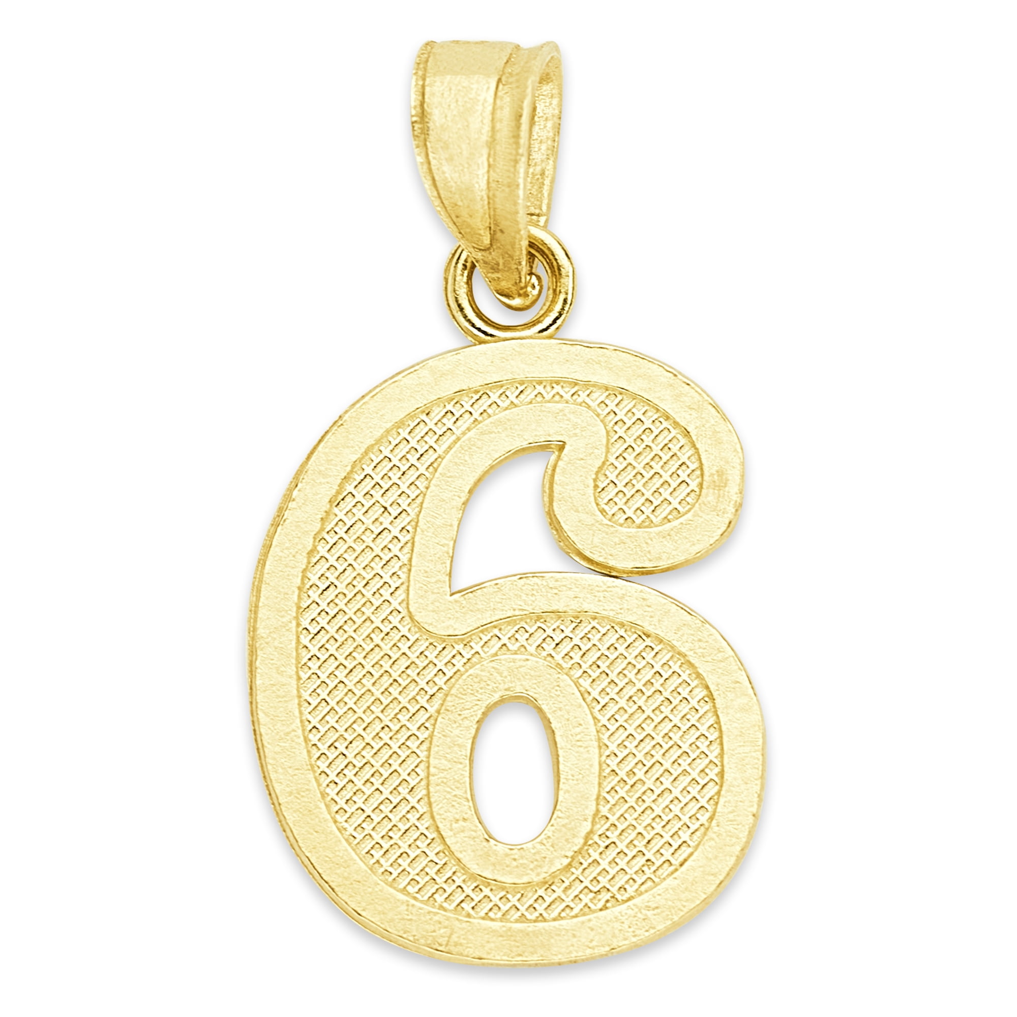Golden Fire Solid 10k Gold Number Pendant - Lucky Number Sports Jewelry ...