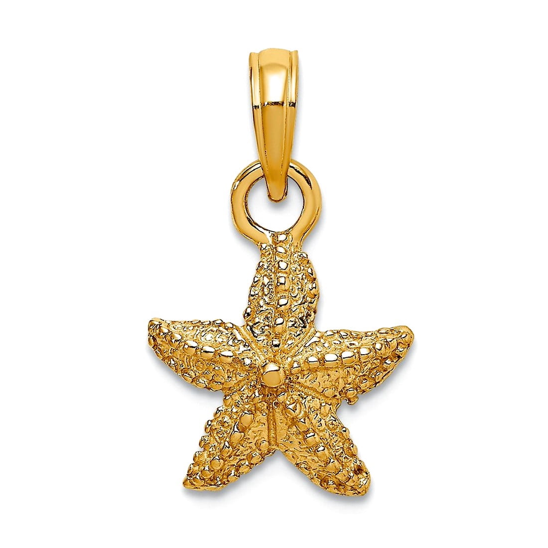 10k Gold Sea shell Nautical Starfish Pendant Necklace 2 d 17.4x11.9mm ...