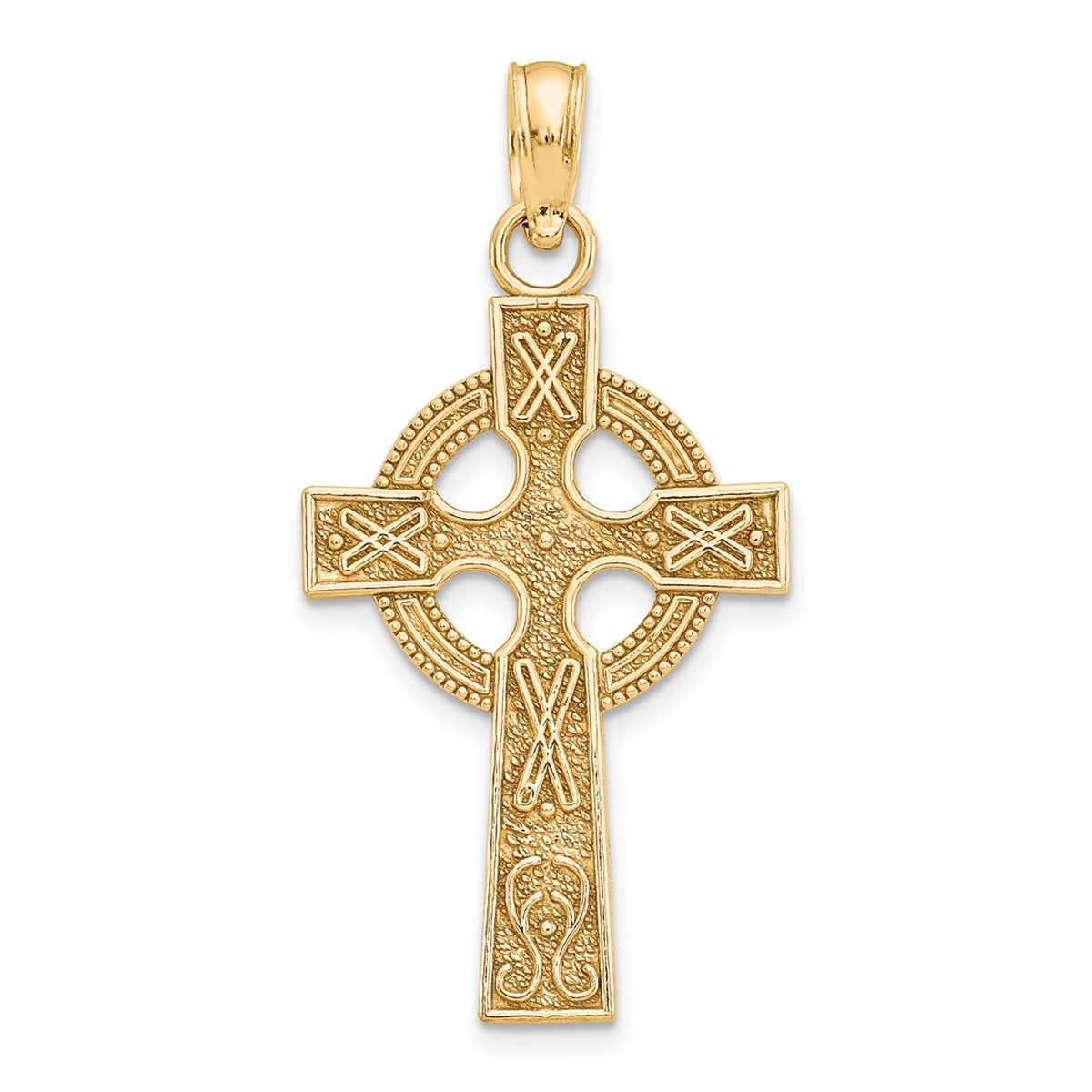 10k Gold Sm Irish Claddagh Celtic Trinity Knot Religious Faith Cross With Eternity Circle and ...
